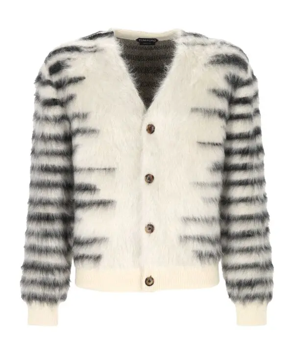 TOM FORD Striped Mohair-blend Cardigan - No