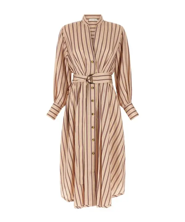 Zimmermann Striped Silk Shirt Dress