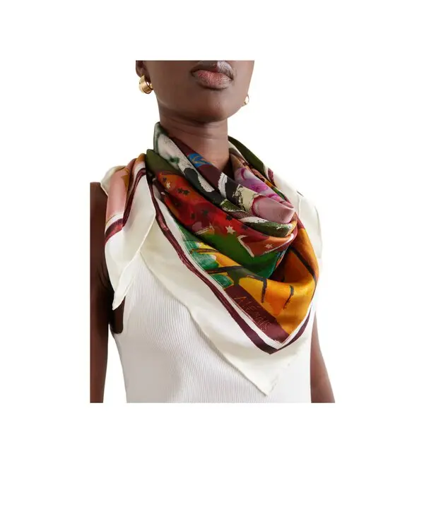 ALEMAIS Floral-print Silk-twill Scarf