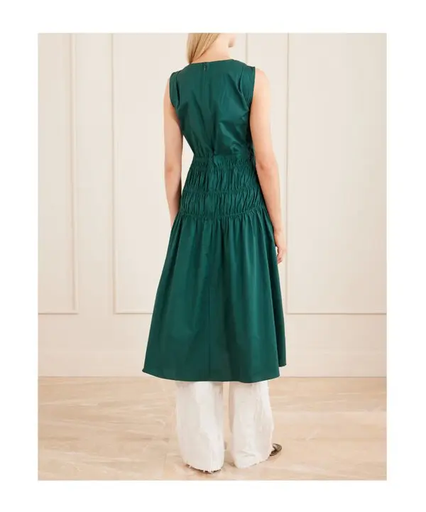 Proenza Schouler Shirred Cotton-blend Poplin Midi Dress