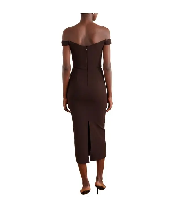 Alex Perry Off-the-shoulder Crepe Midi Dress