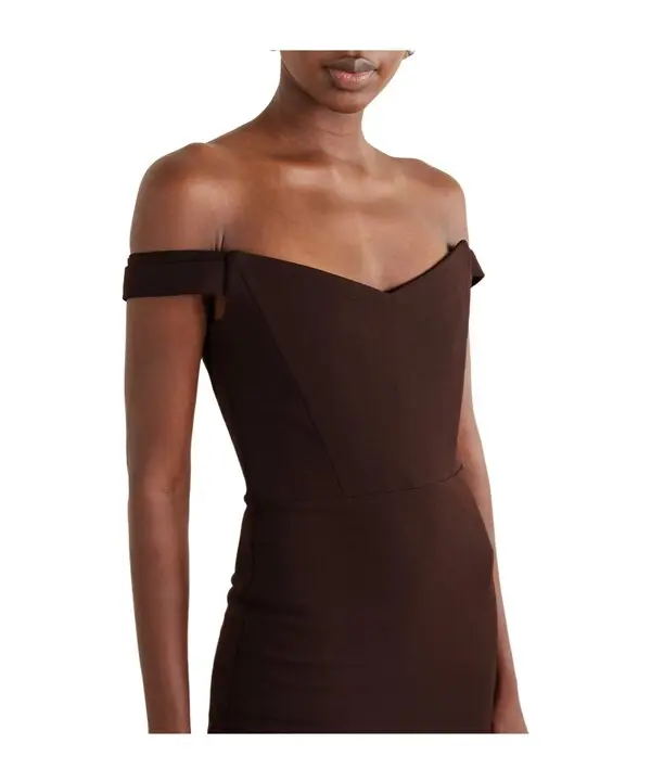 Alex Perry Off-the-shoulder Crepe Midi Dress