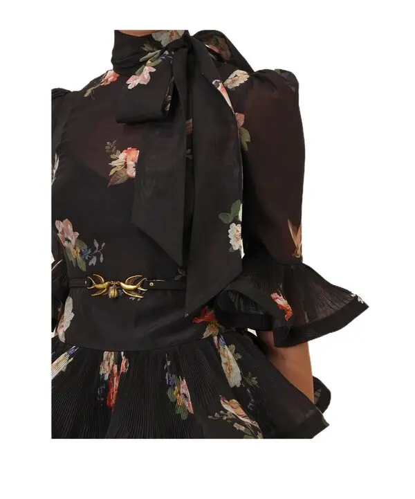 Zimmermann Pleated Sleeved Midi Dress