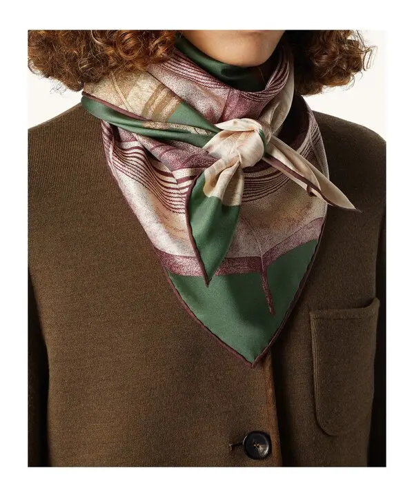 Loro Piana Ombrelli Belli, Belli! Scarf - Pine/brown