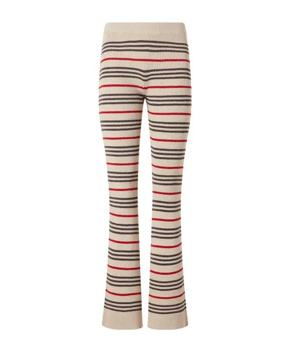 THE ELDER STATESMAN Silk And Linen-blend Flared Pants