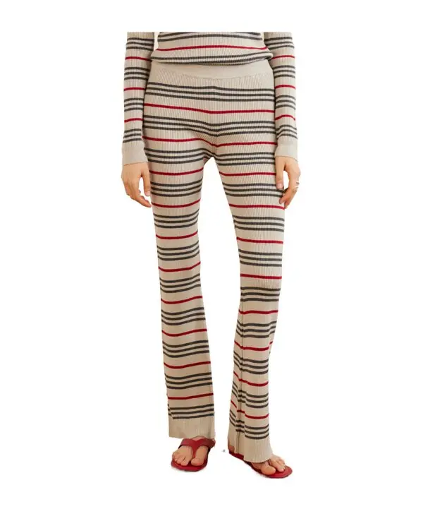 THE ELDER STATESMAN Silk And Linen-blend Flared Pants