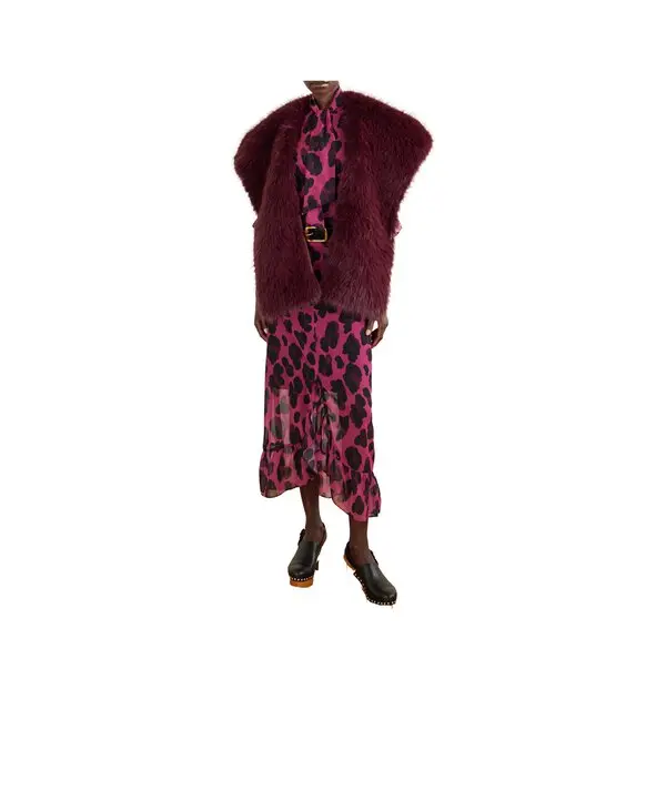 Anna Sui Oversized Plush Shawl - Brown