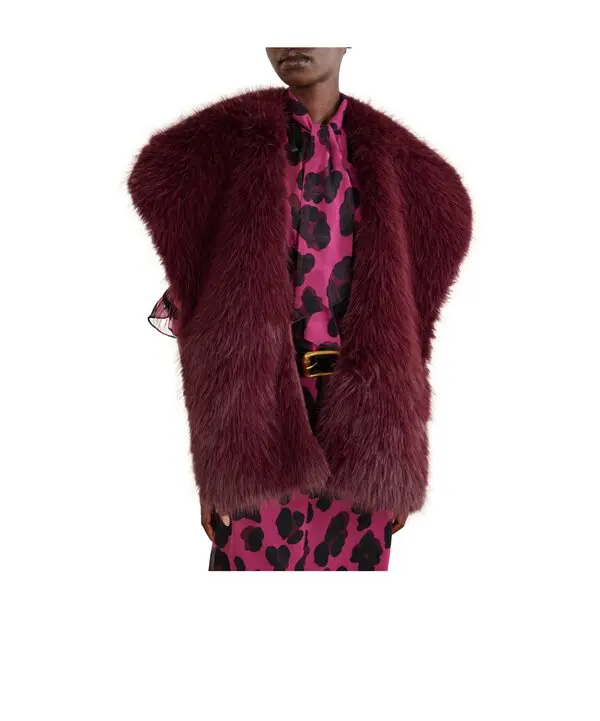 Anna Sui Oversized Plush Shawl - Brown