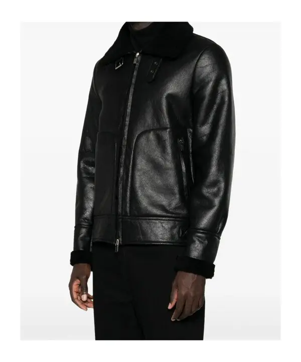 SALVATORE SANTORO Long-sleeved Leather Jacket