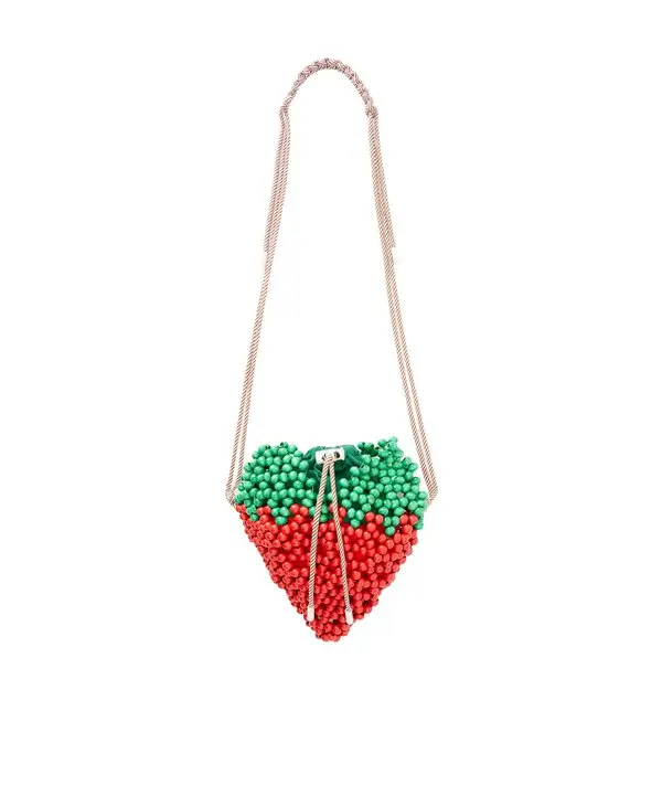 ALEMAIS Beaded Strawberry-shaped Belt Bag