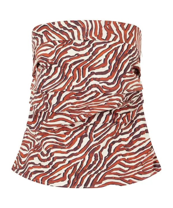 Proenza Schouler Printed Cotton-blend Poplin Top