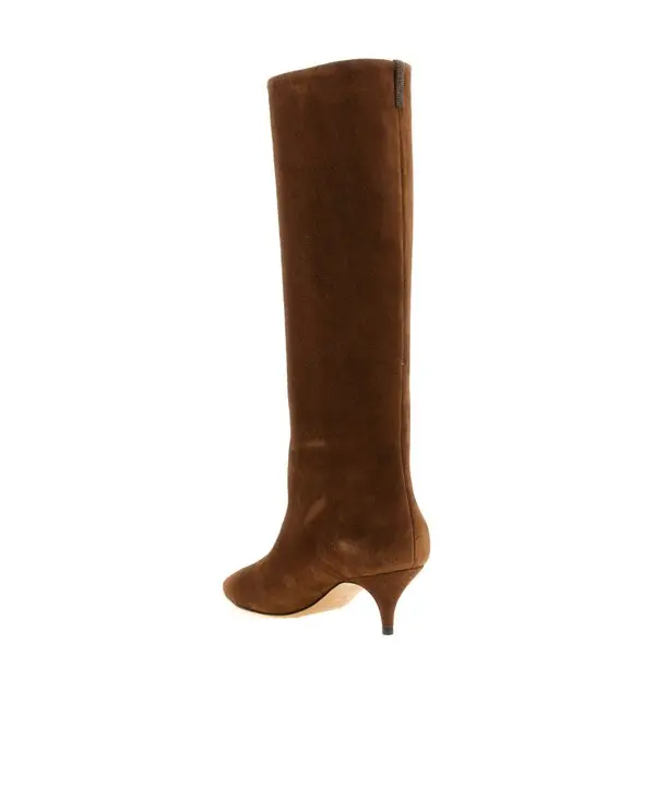 Fabiana Filippi Suede Kitten Heel Tall Boots