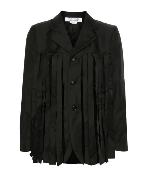 Comme Des Garçons Fringe Detail Blazer - Black