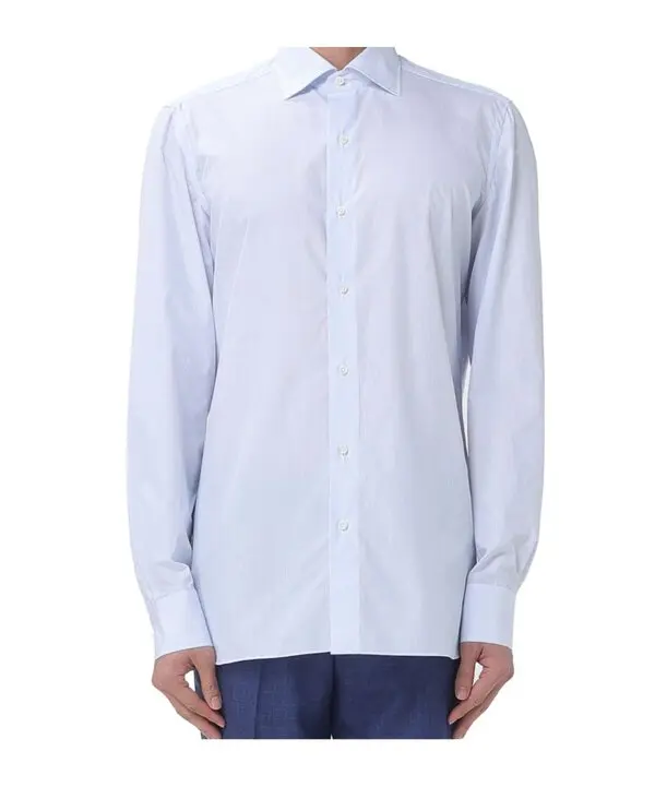 LUIGI BORRELLI Vertical-stripe Cotton Shirt
