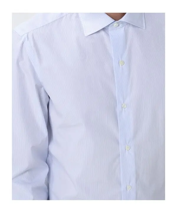 LUIGI BORRELLI Vertical-stripe Cotton Shirt