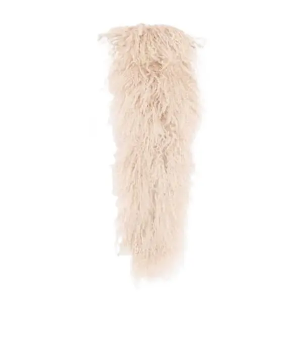 YVES SALOMON Curly-fur Sheepskin Scarf - Beige