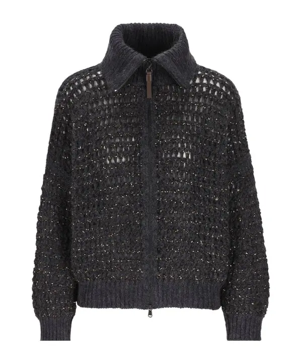 Brunello Cucinelli Dazzling Net Cardigan