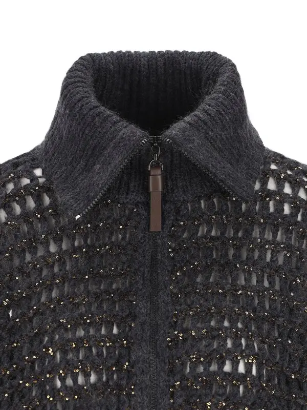 Brunello Cucinelli Dazzling Net Cardigan