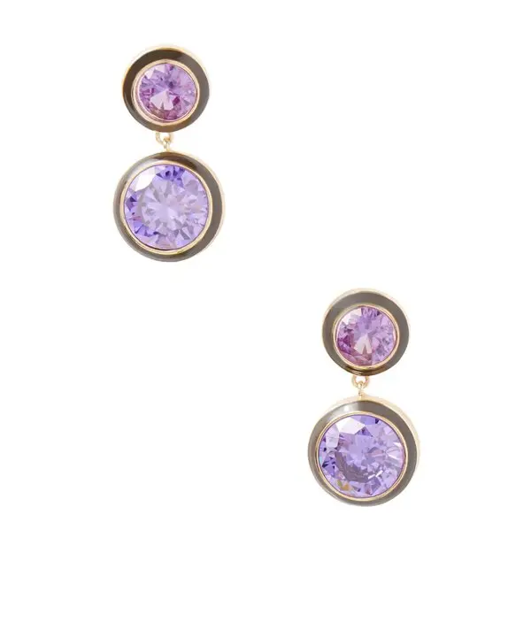 Assouline Cubic Zirconia And Enamel Earrings