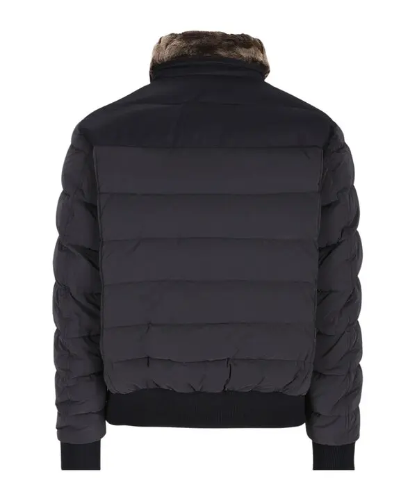 MOORER Fur-collar Quilted Jacket