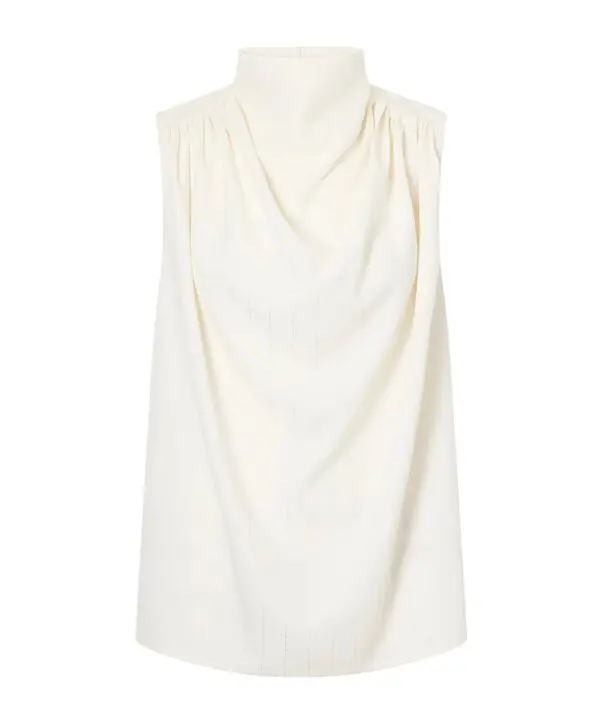 KALLMEYER Sequined Ruched Striped Twill Top - No