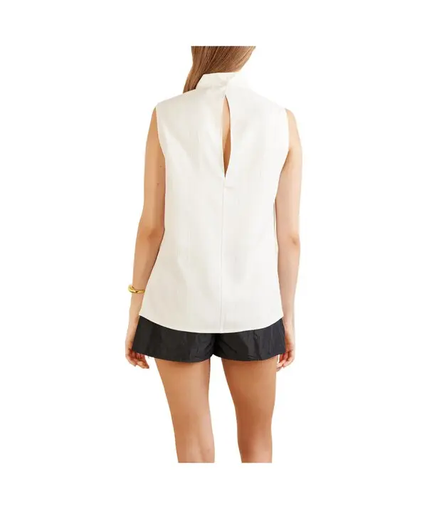 KALLMEYER Sequined Ruched Striped Twill Top - No