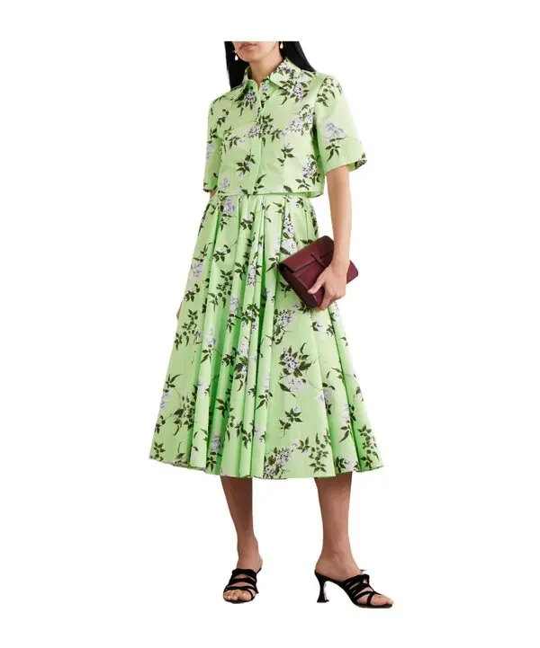 EMILIA WICKSTEAD Floral-print Cotton-poplin Midi Skirt