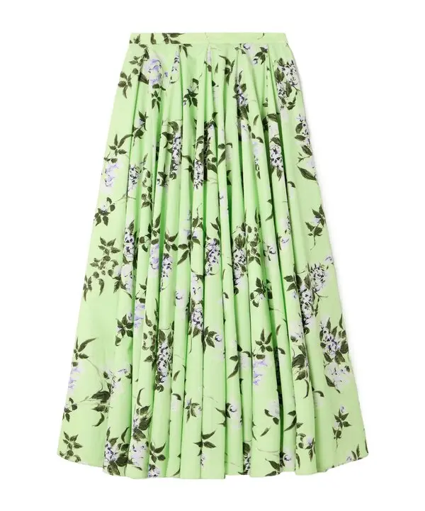 EMILIA WICKSTEAD Floral-print Cotton-poplin Midi Skirt