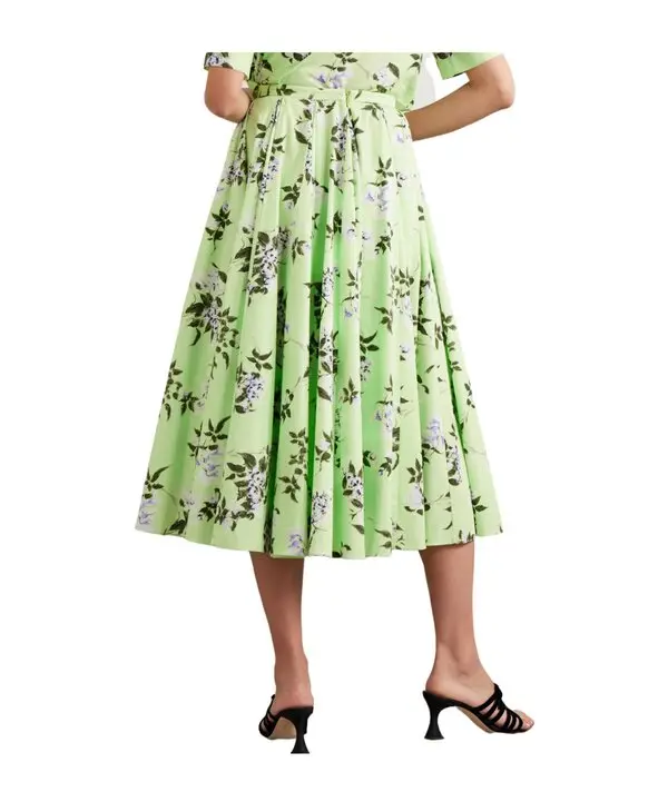 EMILIA WICKSTEAD Floral-print Cotton-poplin Midi Skirt