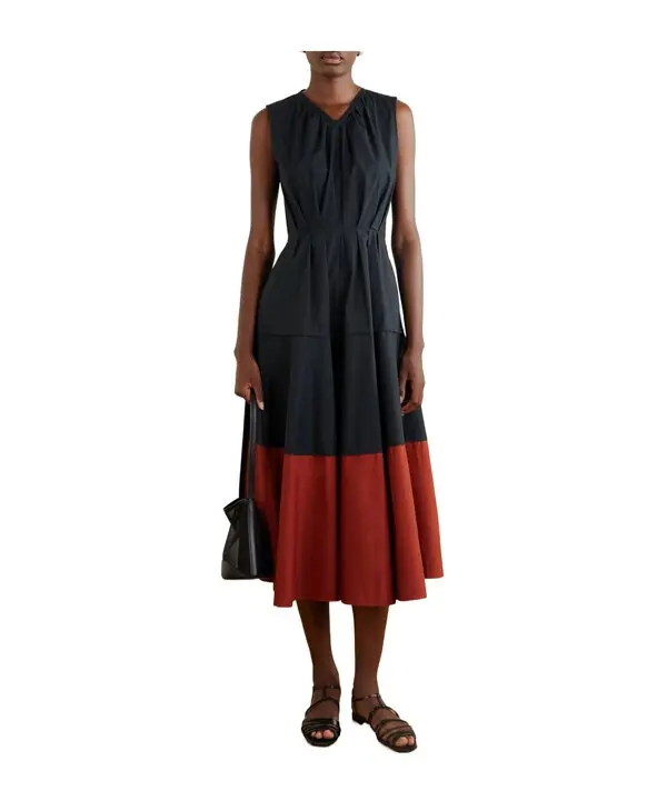 Proenza Schouler Kailey Cotton-blend Poplin Midi Dress - Black