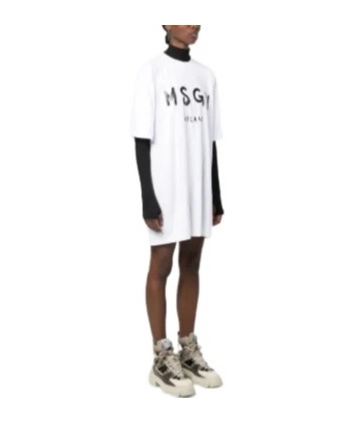 MSGM Logo-print Cotton Dress