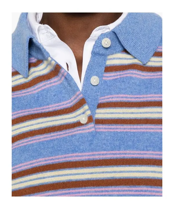Guest In Residence Collegiate Stripe-pattern Polo Sweater