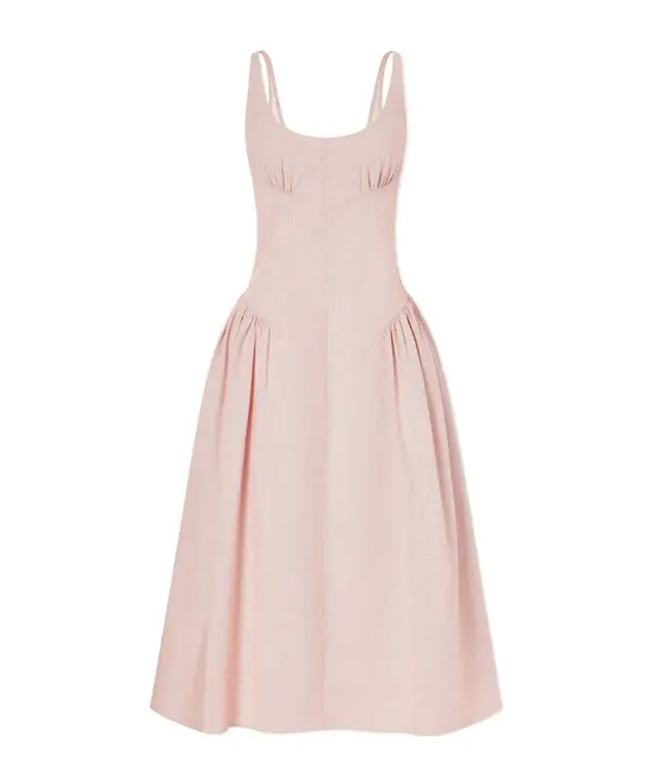 Proenza Schouler Striped Cotton-blend Seersucker Midi Dress