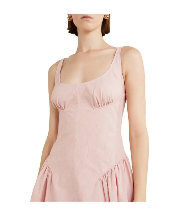 Proenza Schouler Striped Cotton-blend Seersucker Midi Dress