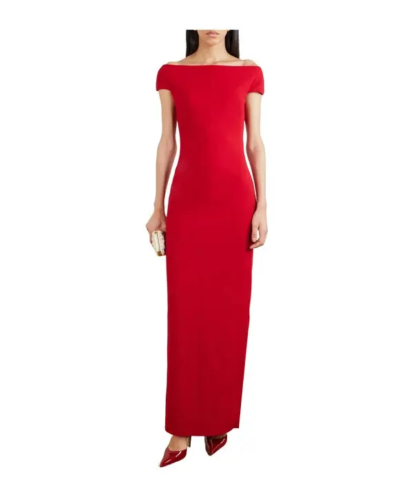 Solace Off-the-shoulder Crepe Gown
