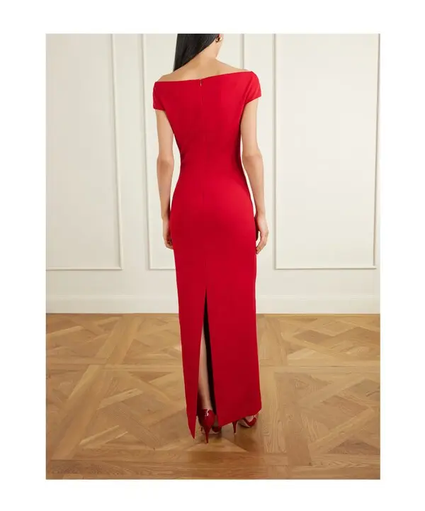 Solace Off-the-shoulder Crepe Gown