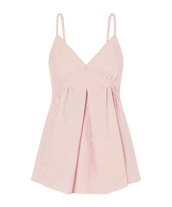 Proenza Schouler Striped Cotton-blend Seersucker Top - Pink
