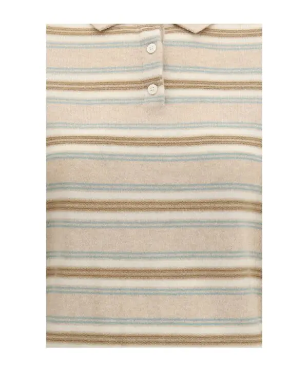 Guest In Residence Striped Cashmere Polo Shirt