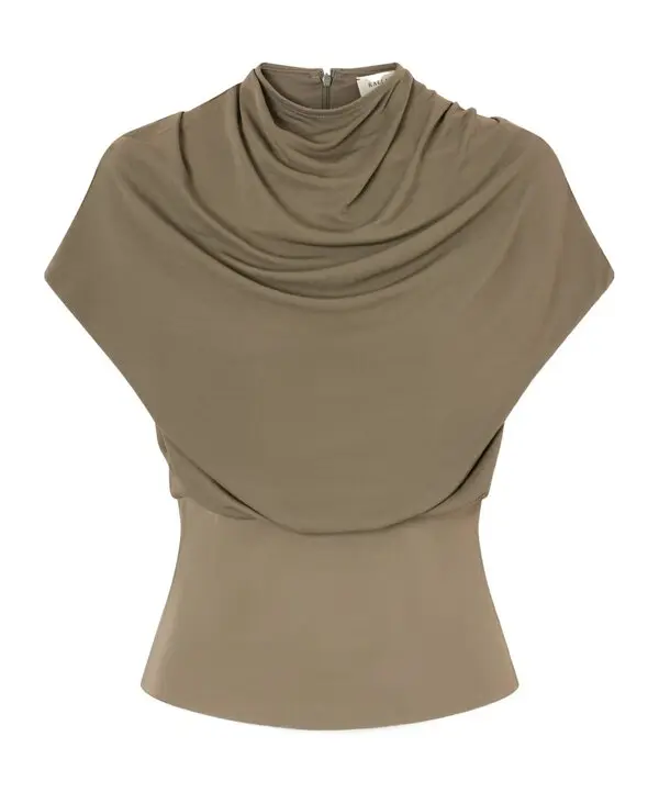 KALLMEYER Gathered Draped Jersey Top