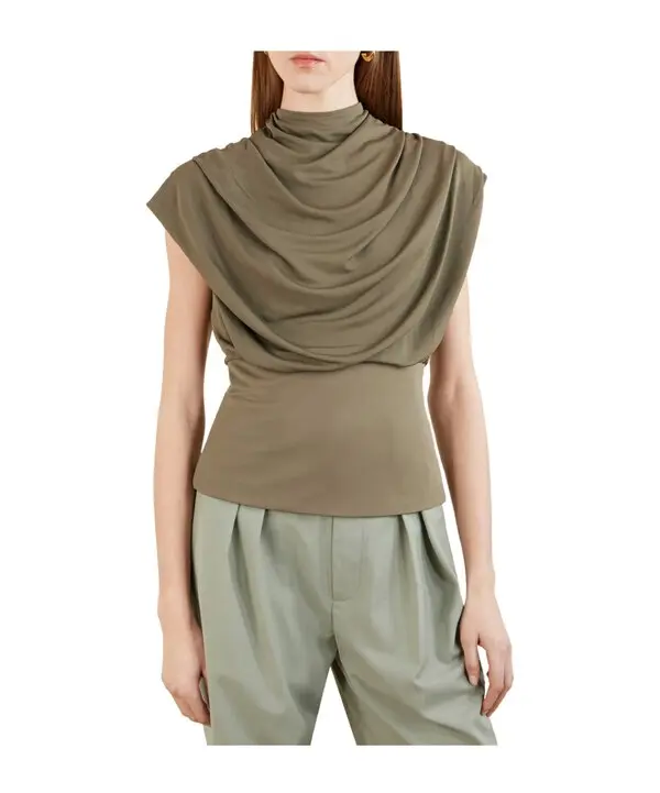 KALLMEYER Gathered Draped Jersey Top