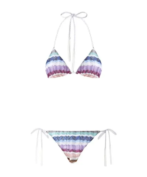 Missoni Zigzag-knit Tassel-detail Bikini - Multicoloured