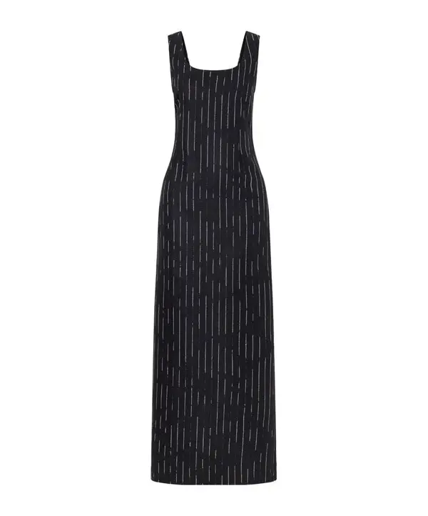 KALLMEYER Isadora Striped Wool Midi Dress