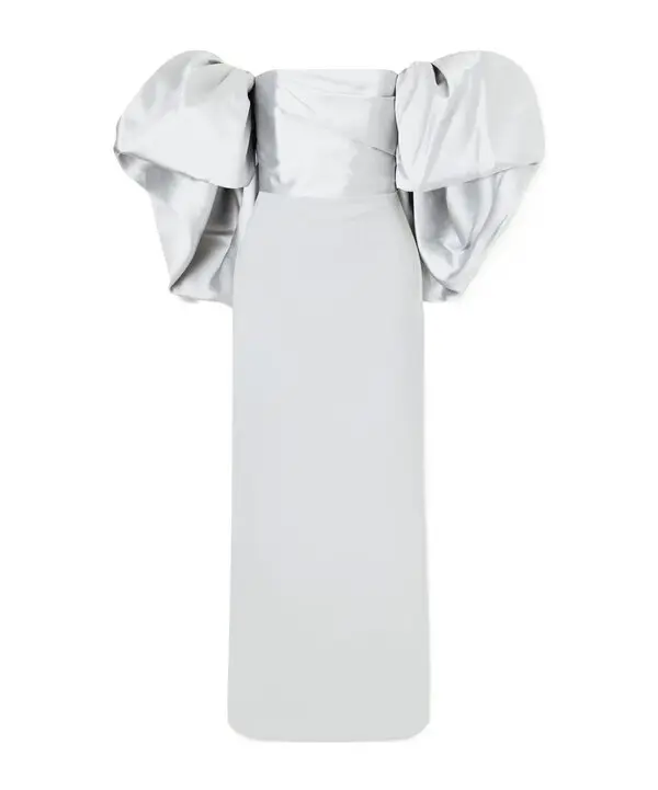 Solace Floris Draped Maxi Dress - Silver