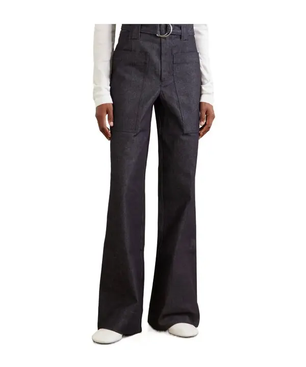 Proenza Schouler Belted Stretch-cotton Twill Wide-leg Pants