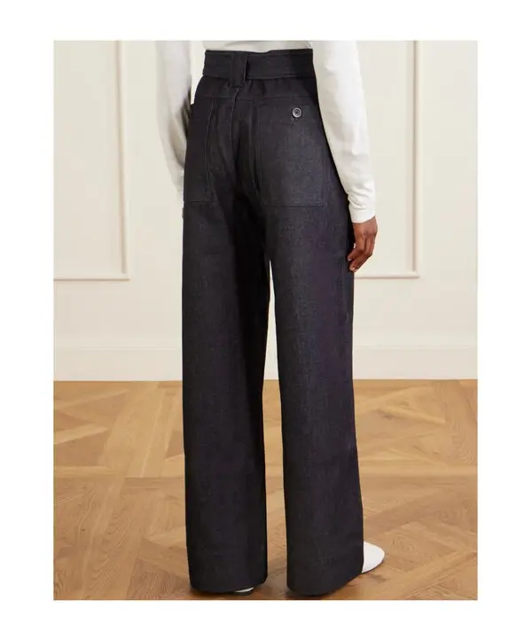 Proenza Schouler Belted Stretch-cotton Twill Wide-leg Pants