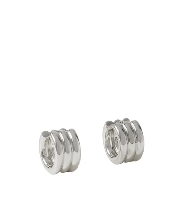 Assouline Triple Tube Huggie Earrings - Silver