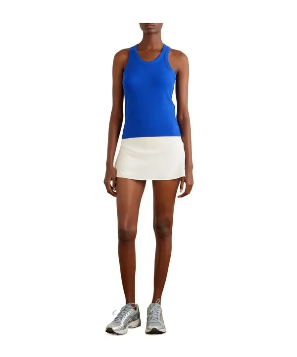 On Ribbed Stretch Lyocell And Cotton-blend Tank