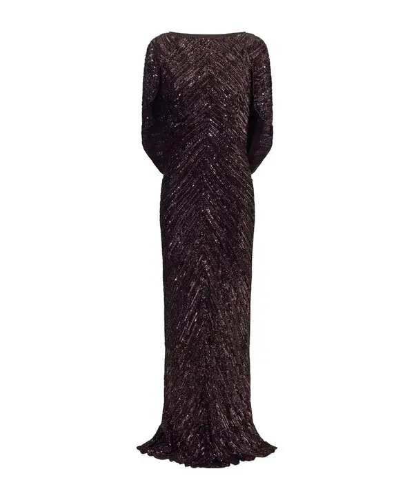 Jenny Packham Sakari Cape-effect Embellished Tulle Gown - No