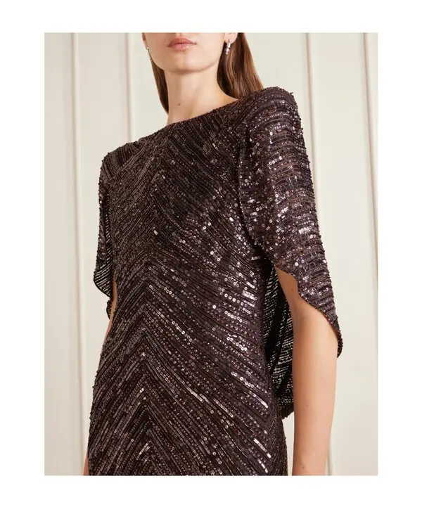 Jenny Packham Sakari Cape-effect Embellished Tulle Gown - No
