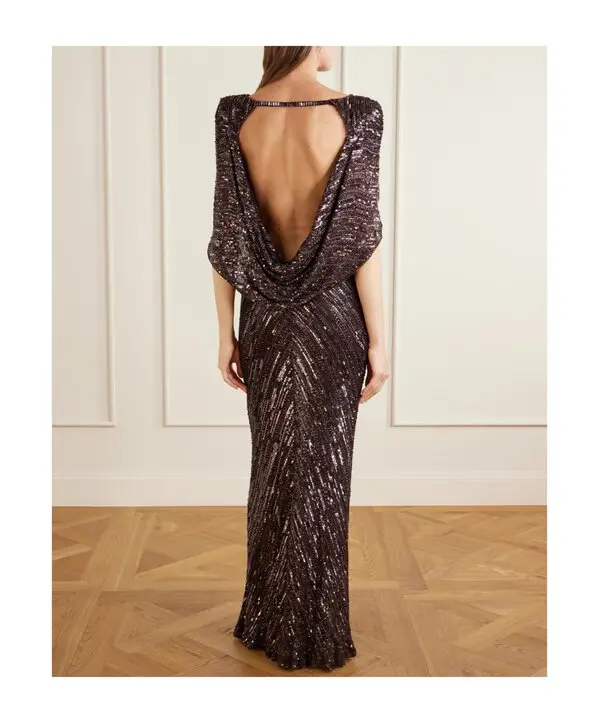 Jenny Packham Sakari Cape-effect Embellished Tulle Gown - No